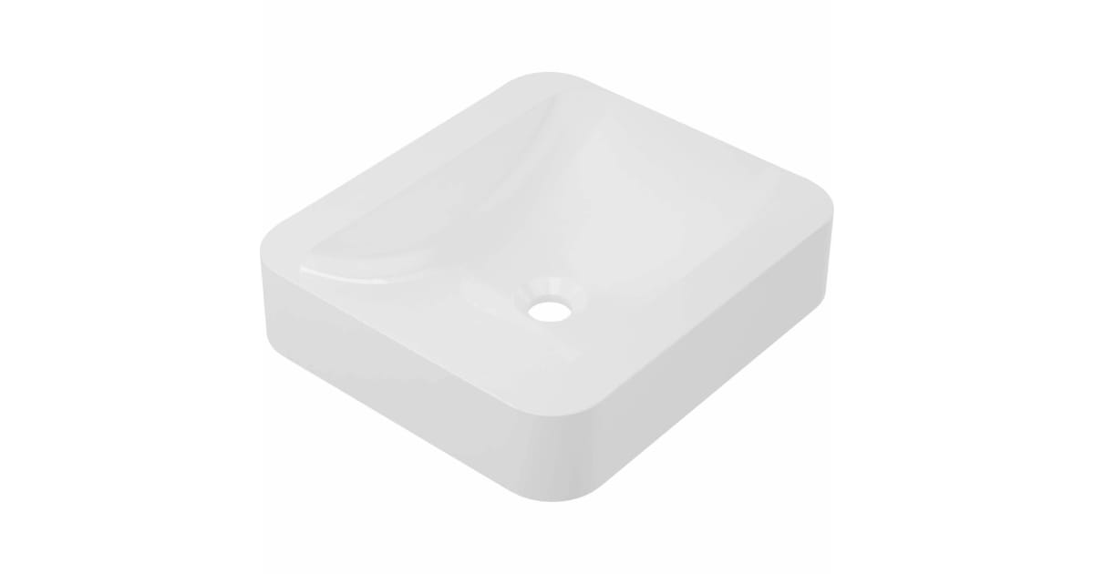 ICO Bath B8911 Calma 15-3/4" Square Cast Marble Composite Vessel ...