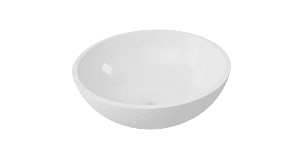 ICO Bath B9311 Calma 16-1/2" Circular Cast Marble Composite Vessel ...
