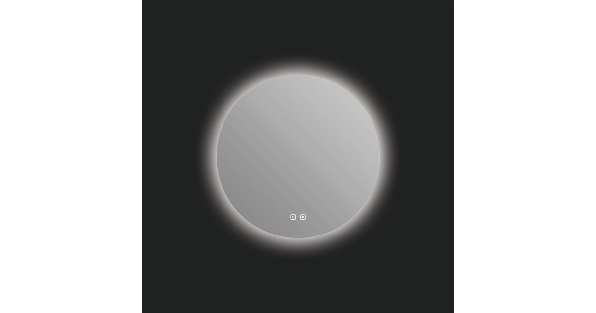 ICO Bath IA1024 Atlas 24" Diameter Modern Circular Aluminum Frameless ...