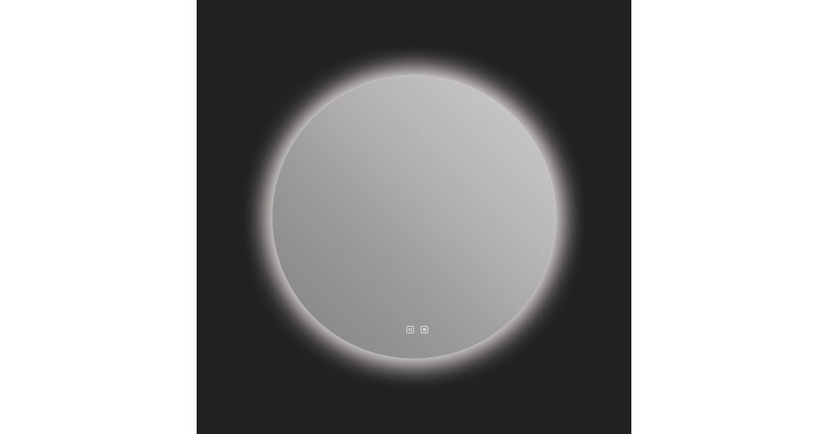 ICO Bath IA1030 Atlas 30" Diameter Modern Circular Aluminum Frameless ...