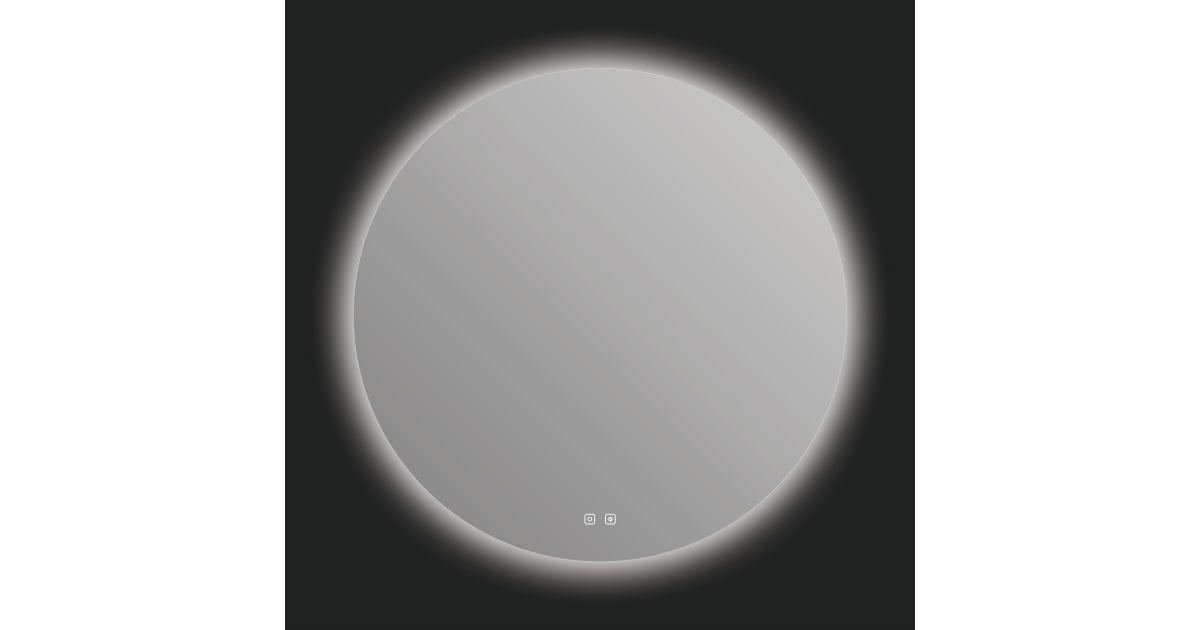 ICO Bath IA1036 Atlas 36" Diameter Modern Circular Aluminum Frameless ...