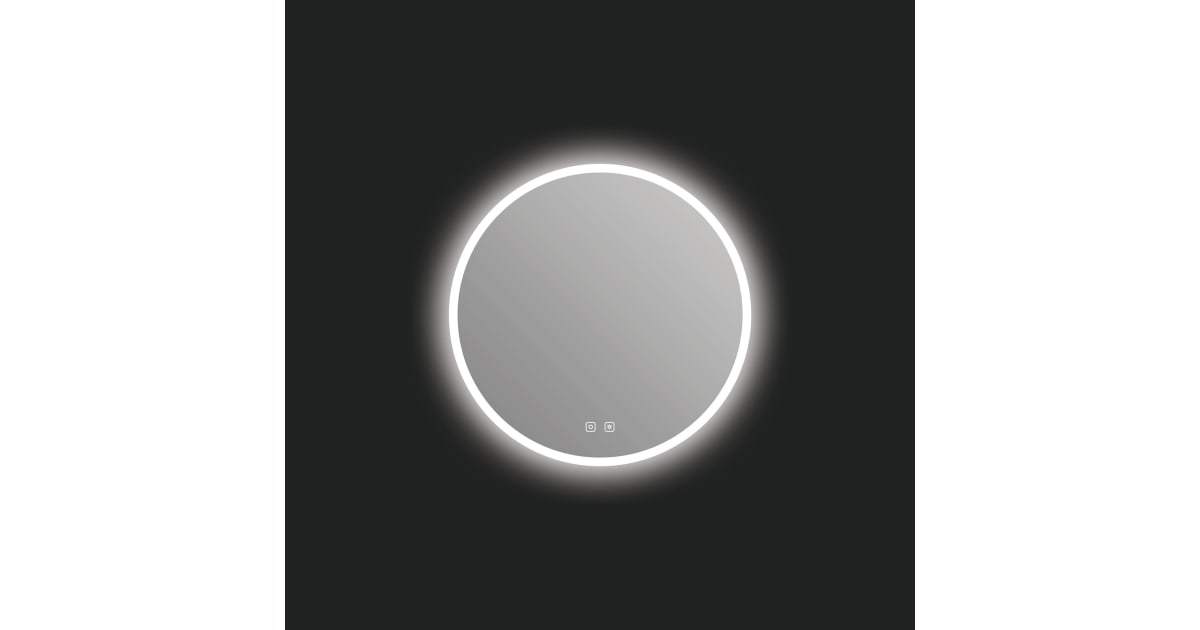 ICO Bath IB1024 Bennett 24" Diameter Modern Circular Aluminum Frameless ...