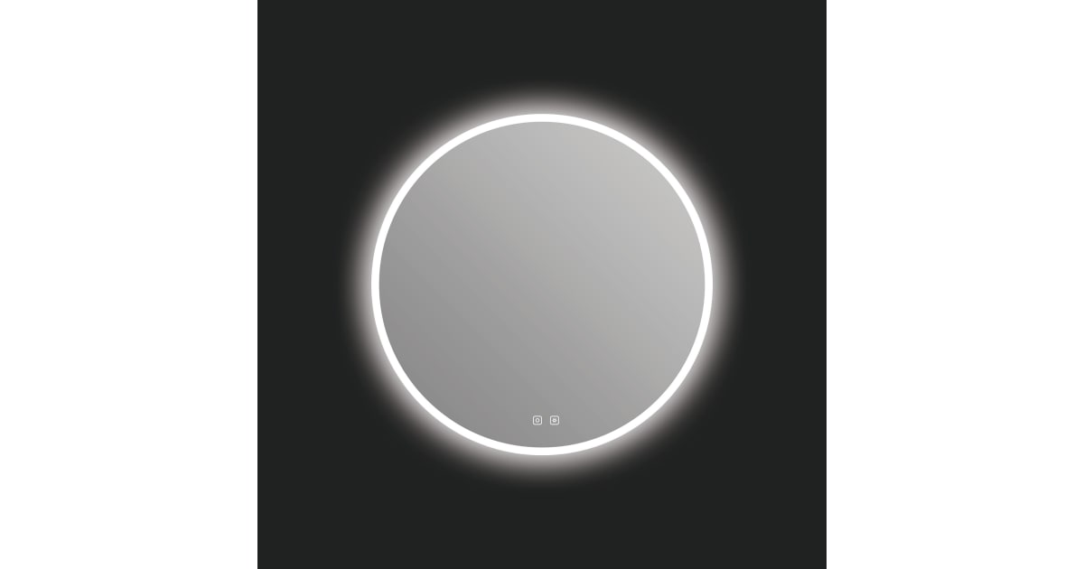 ICO Bath IB1030 Bennett 30" Diameter Modern Circular Aluminum Frameless ...