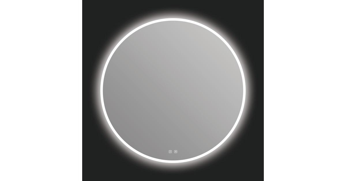 ICO Bath IB1040 Bennett 40" Diameter Modern Circular Aluminum Frameless ...