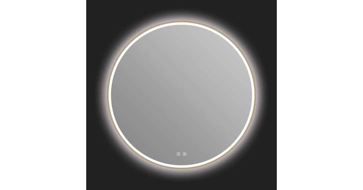 ICO Bath ID1036.BB Denver 36" Diameter Modern Circular Aluminum Framed ...