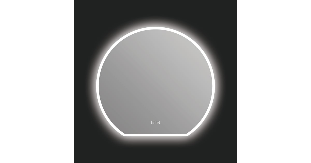 ICO Bath IH1432 Hudson 32" W x 30" H Modern Circular Aluminum Frameless ...