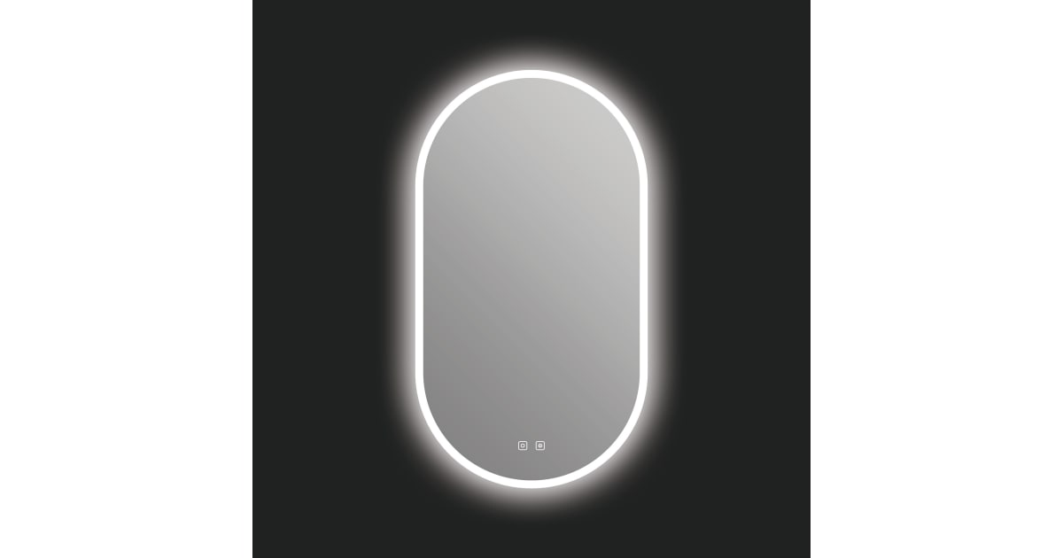 ICO Bath II1120 Iris 20" W x 36" H Modern Oval Aluminum Frameless ...