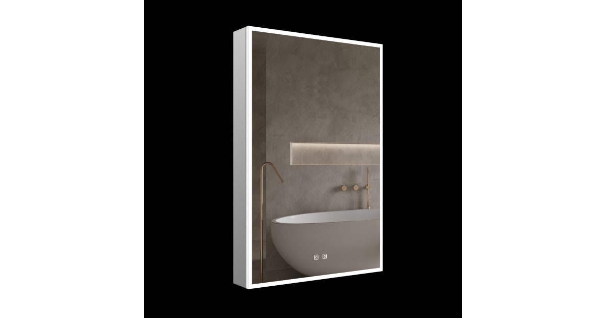 ICO Bath IJ1124 Jackson 24" x 36" Lighted Frameless Single Door ...