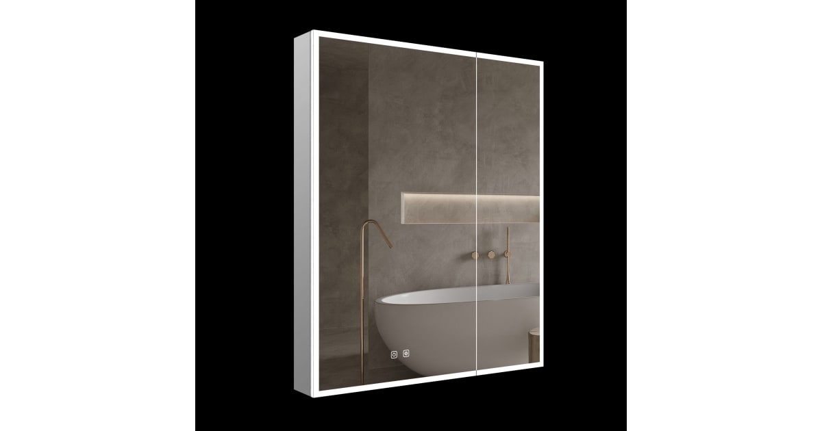 ICO Bath IJ1130 Jackson 30" x 36" Lighted Frameless Double Door ...