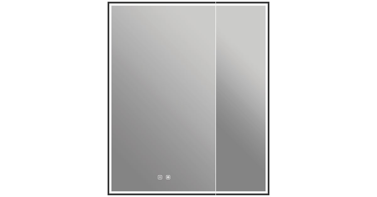 ICO Bath IN1130.MB Nova 30" x 36" Lighted Framed Double Door Medicine ...