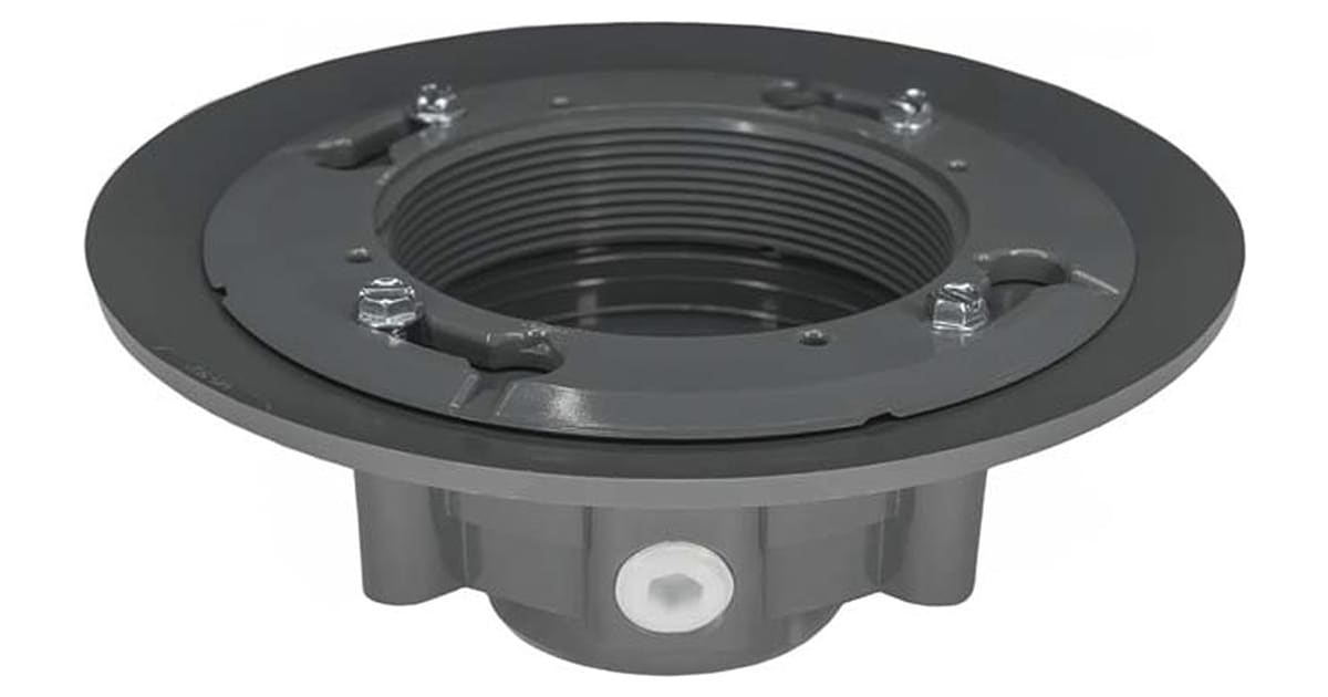 Infinity Drain CDP 42 W Clamp Down PVC Drain with 4" Throat and 2 ...