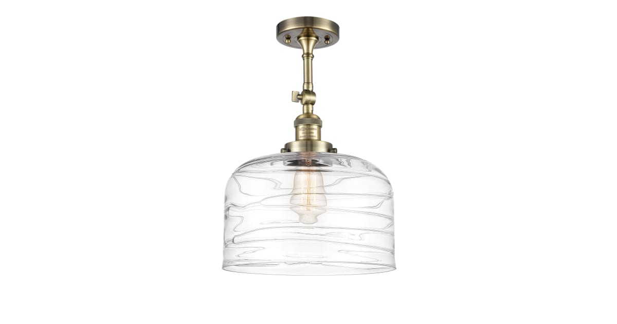 Innovations Lighting 201F-AB-G713-L Bell 12" Wide Semi-Flush Ceiling ...