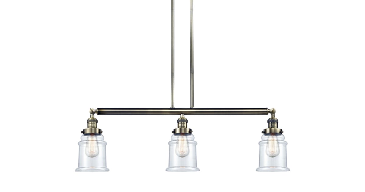 Innovations Lighting 213-AB-G182 Canton 3 Light 39" Wide Linear ...