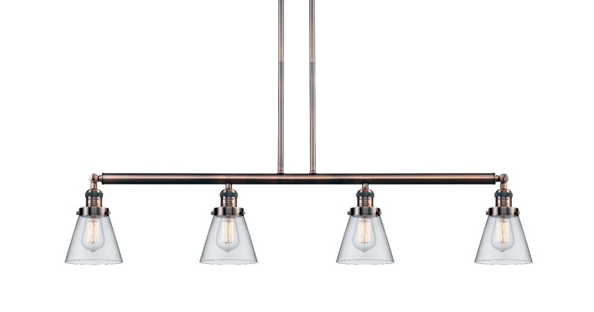 Innovations Lighting 214-AC-G62 Cone 4 Light 51" Wide Commercial Linear ...