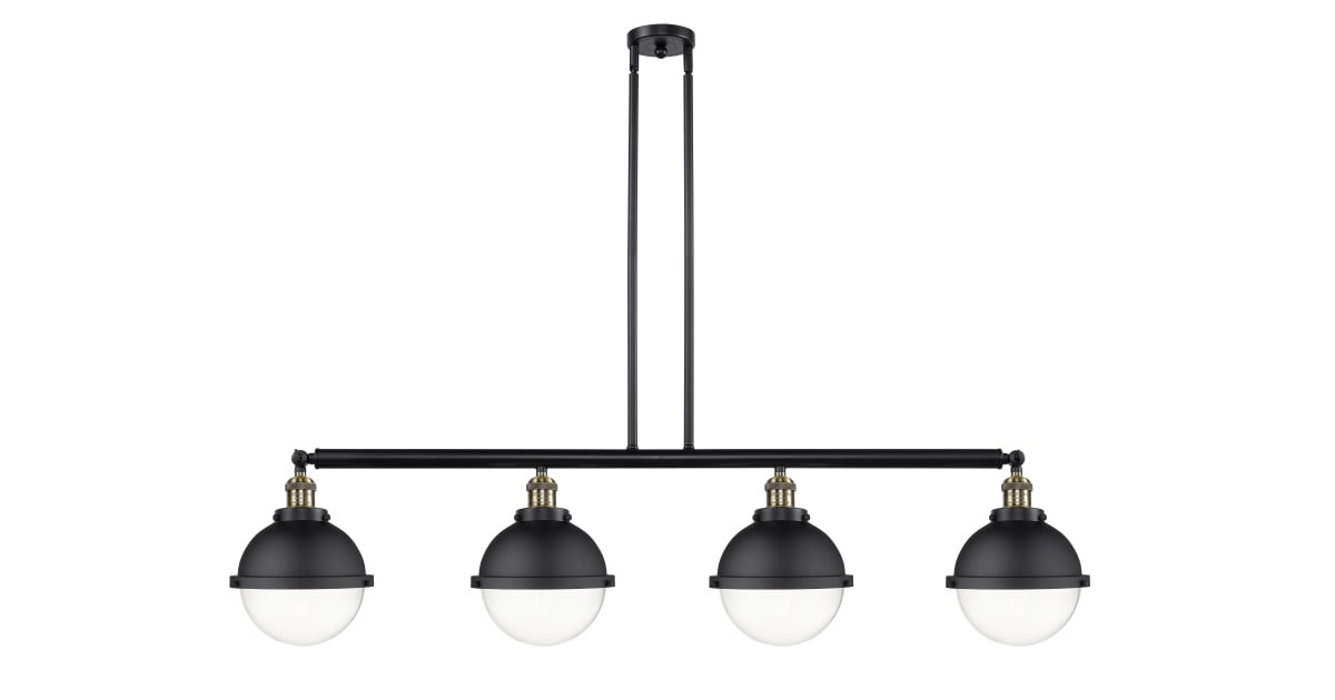 Innovations Lighting 214-BAB-HFS-82-BK Hampden 4 Light 54" Wide Linear ...