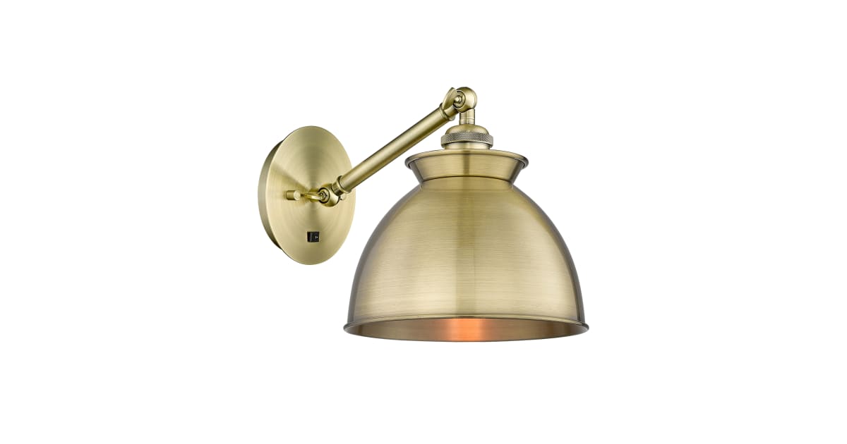Innovations Lighting 317-1W-AB-M14-AB Adirondack 13" Tall Wall Sconce ...