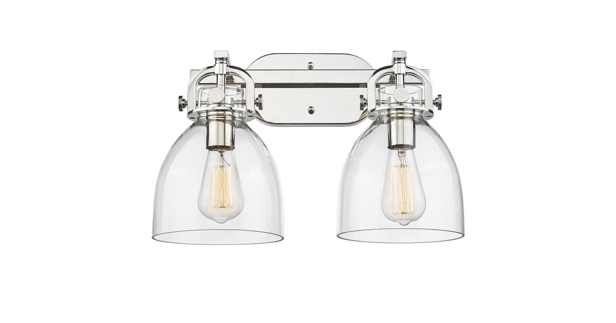 Innovations Lighting 410-2W-PN-G412-7CL Newton Bell 2 Light 17" Wide ...