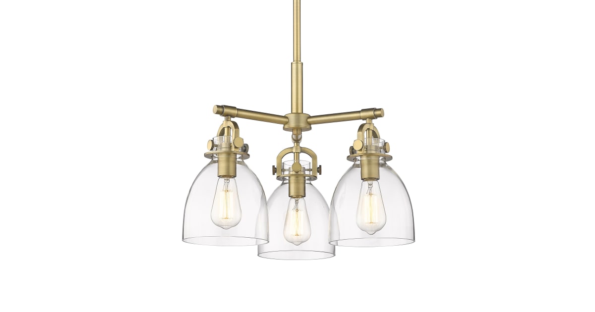 Innovations Lighting 410-3CR-BB-G412-7CL Newton Bell 3 Light 20" Wide ...