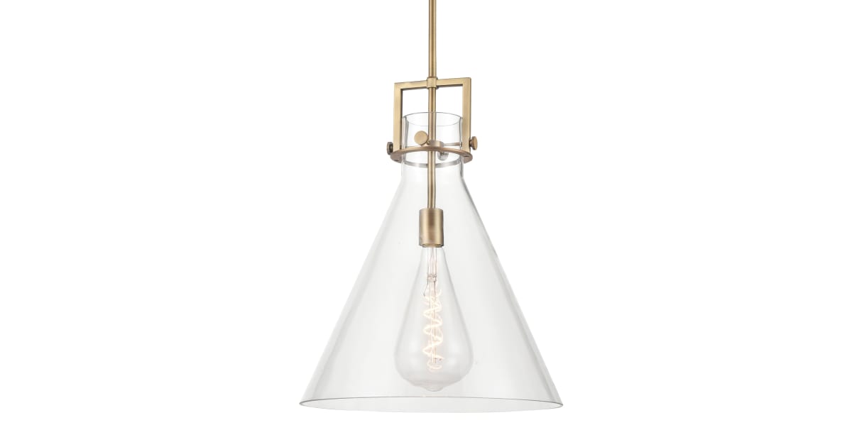 Innovations Lighting 411-1SL-BB-G411-16CL Newton Cone 16" Wide Pendant ...
