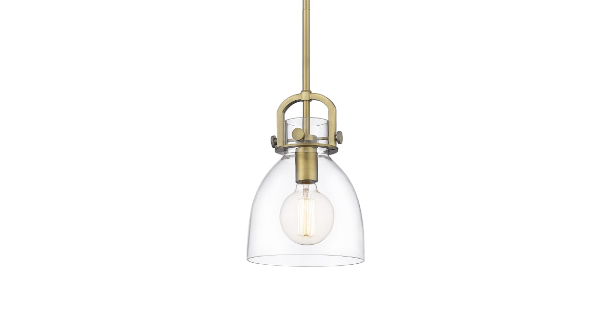 Innovations Lighting 412-1S-BB-8CL Newton 8" Wide Mini Pendant ...