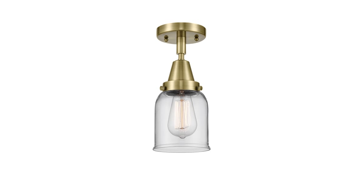 Innovations Lighting 447-1C-AB-G52 Bell 5" Wide Semi-Flush Ceiling ...