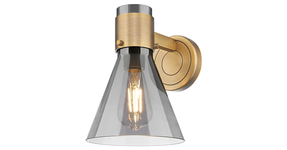 Innovations Lighting 464-1W-BB-G464C-7SM Lawton Cone 9" Tall Bathroom ...