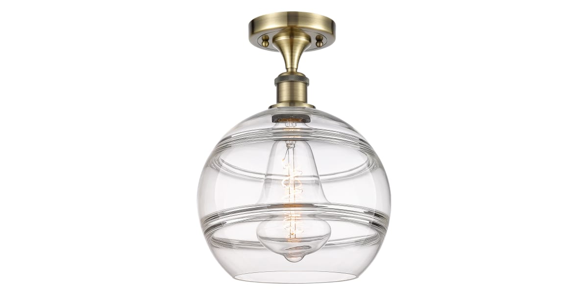 Innovations Lighting 516-1C-AB-G556-10CL Rochester 10" Wide Semi-Flush ...