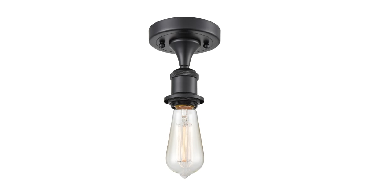 Innovations Lighting 516-1C-BK Bare Bulb Single Light 8" Wide Flush ...