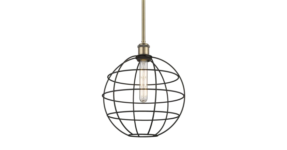 Innovations Lighting 516-1S-AB-CE-12-BK Lake Placid 12" Wide Cage ...