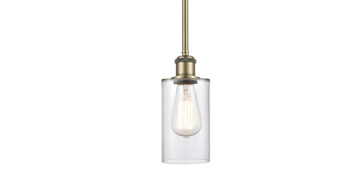 Innovations Lighting 516-1S-AB-G802 Clymer 4" Wide Mini Pendant ...