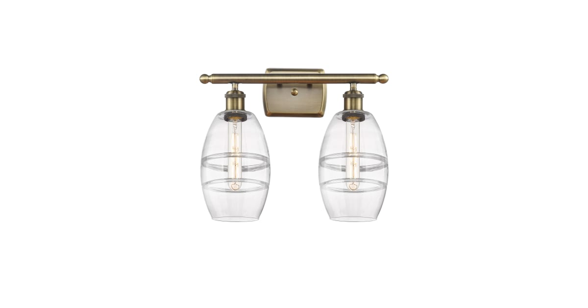 Innovations Lighting 516-2W-AB-G557-6CL Vaz 2 Light 16" Wide Vanity Light | Ferguson Home