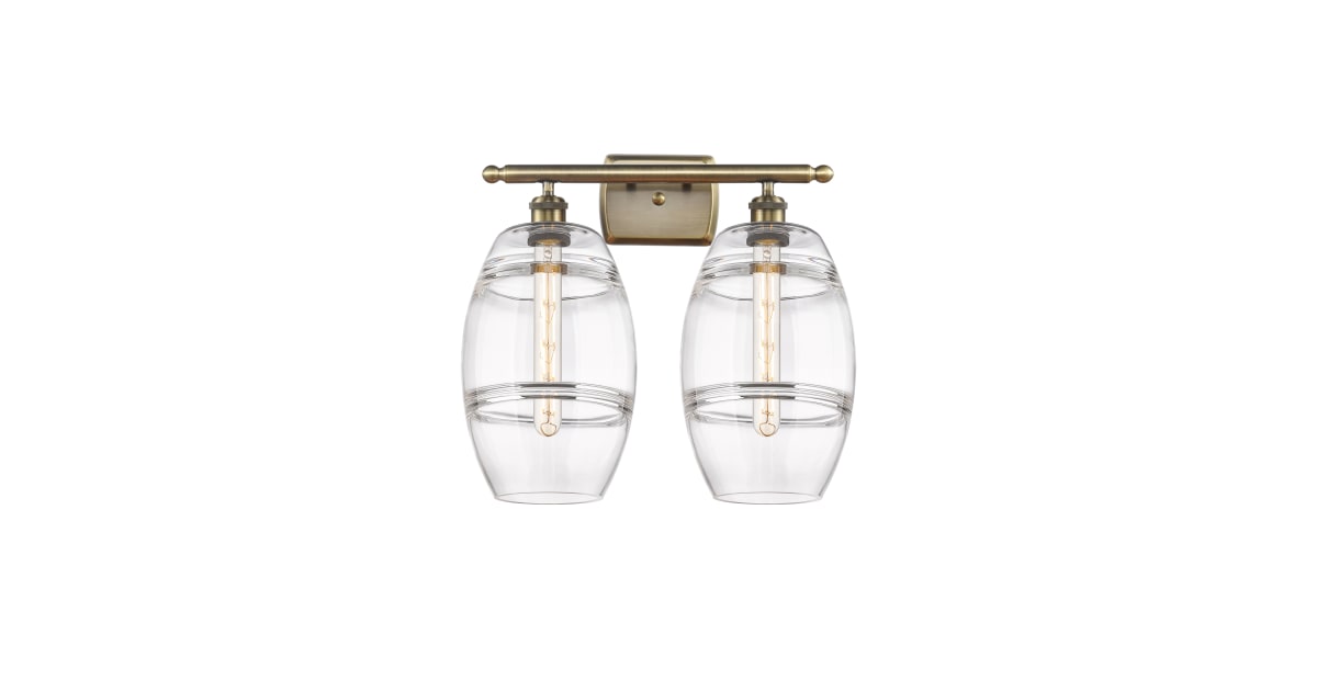 Innovations Lighting 516-2W-AB-G557-8CL Vaz 2 Light 18" Wide Vanity Light | Ferguson Home