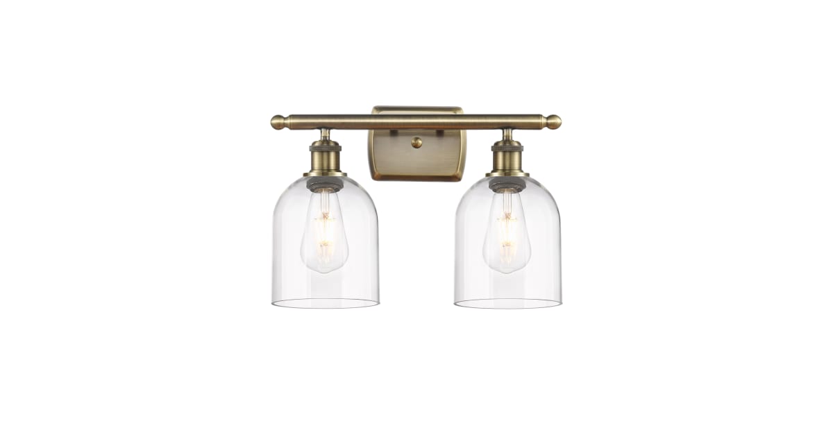 Innovations Lighting 516-2W-AB-G558-6CL Bella 2 Light 16" Wide Vanity Light | Ferguson Home