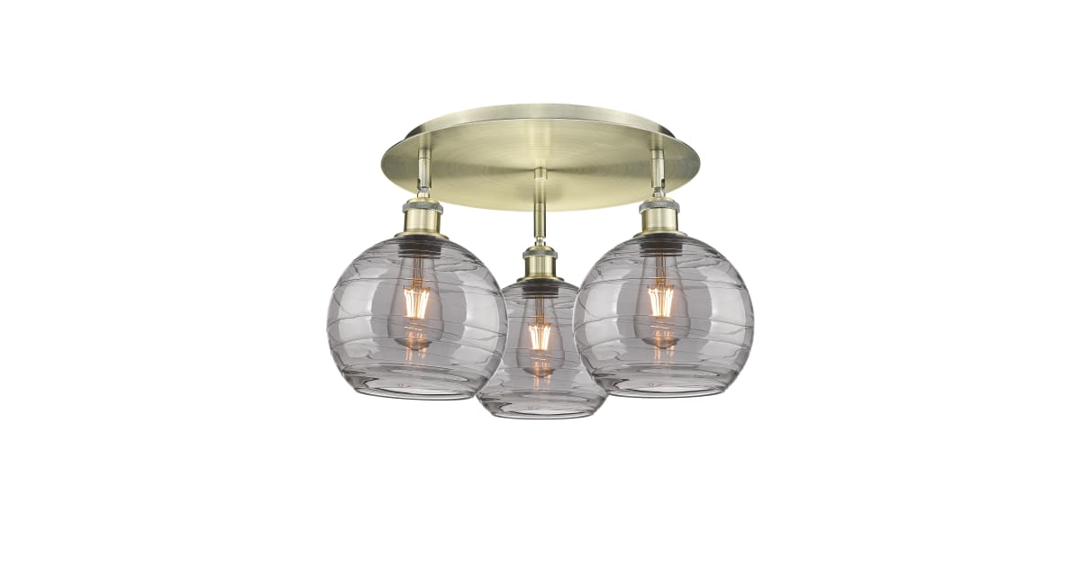 Innovations Lighting 516-3C-AB-G1213-8SM Athens Deco Swirl 3 Light 20 ...