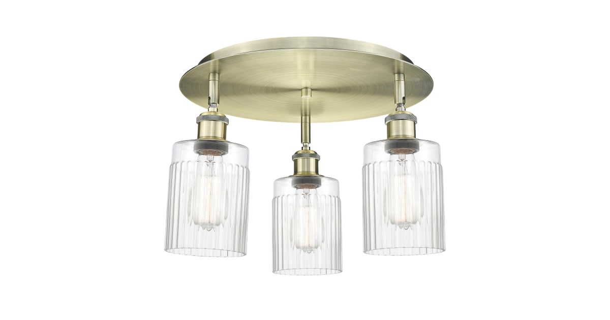 Innovations Lighting 516-3C-AB-G342 Hadley 3 Light 17" Wide Flush Mount ...