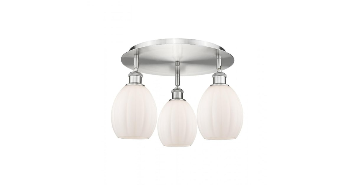 Innovations Lighting 516-3C-SN-G81 Eaton 3 Light 19" Wide Flush Mount ...