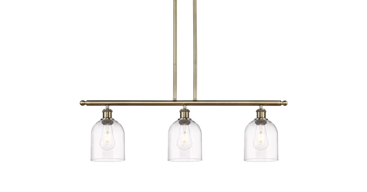 Innovations Lighting 516-3I-AB-G558-6CL Bella 3 Light 36" Wide Linear ...