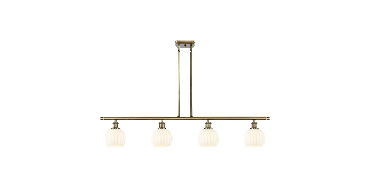 Innovations Lighting 516-4I-AB-G1217-6WV White Venetian 4 Light 48 ...