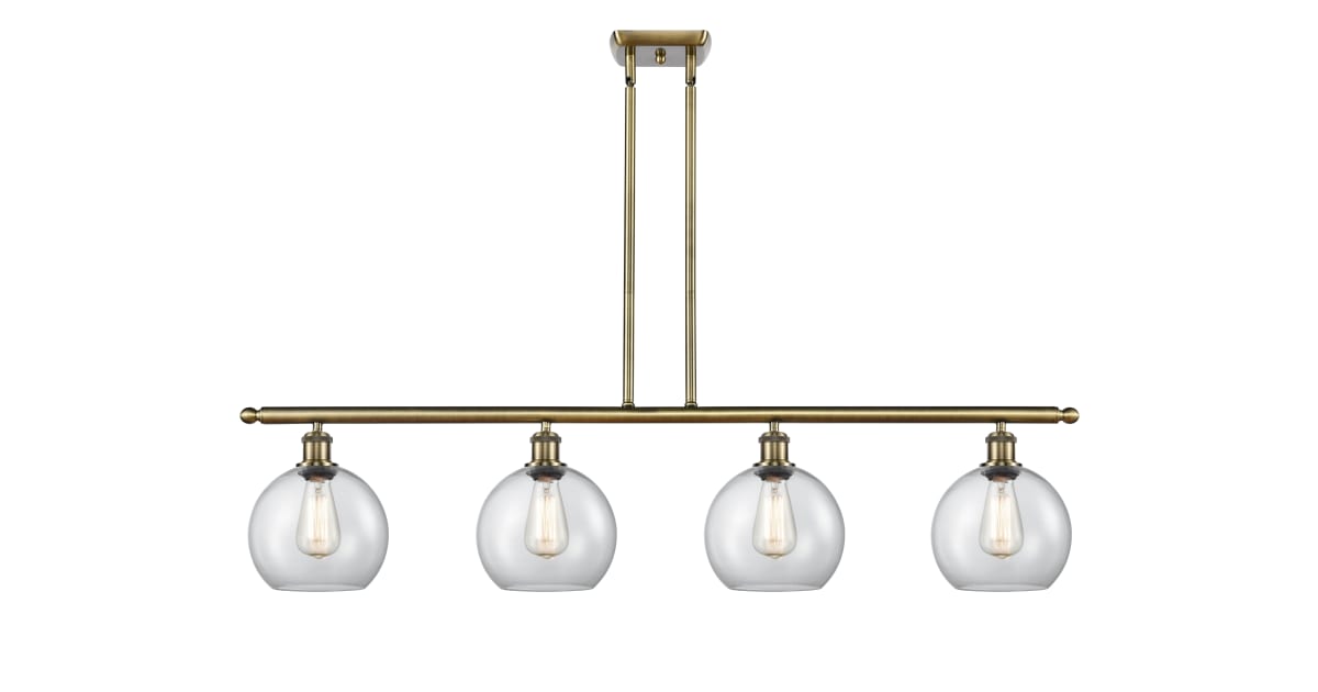 Innovations Lighting 516-4I-AB-G122-8 Athens 4 Light 48" Wide Linear ...