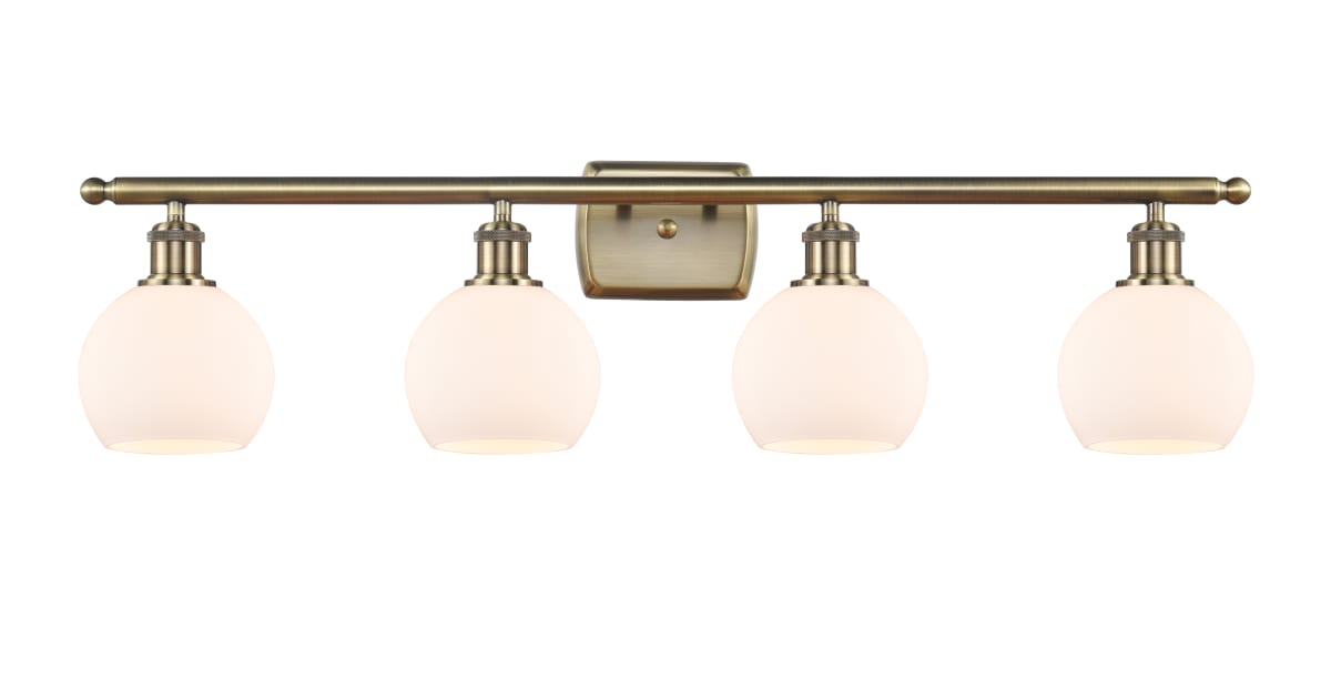 Innovations Lighting 516-4W-AB-G121-6 Athens 4 Light 36" Wide Vanity ...