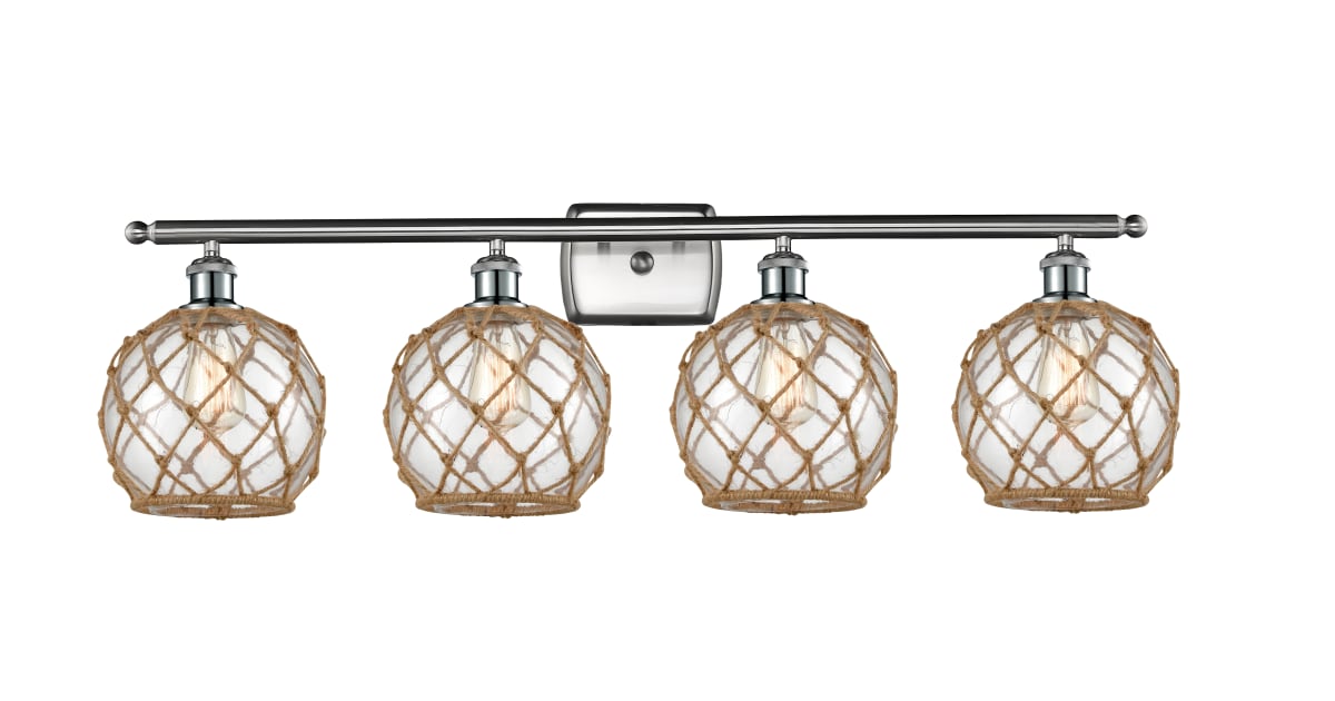 Innovations Lighting 516-4W-SN-G122-8RB Farmhouse Rope 4 Light 36" Wide ...