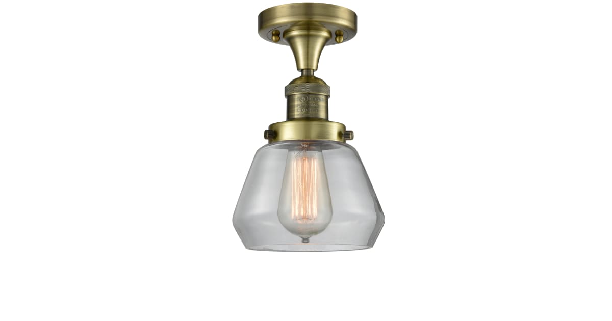 Innovations Lighting 517-1CH-AB-G172 Fulton 7" Wide Semi-Flush Ceiling ...