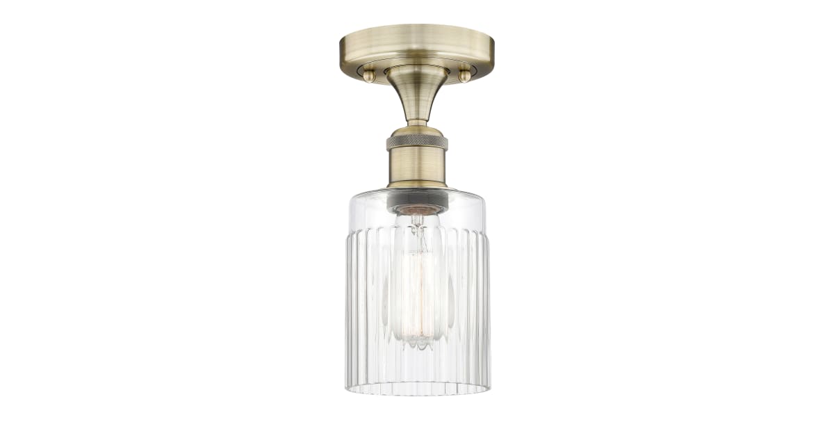 Innovations Lighting 616-1F-AB-G342 Hadley 5" Wide Semi-Flush Ceiling ...