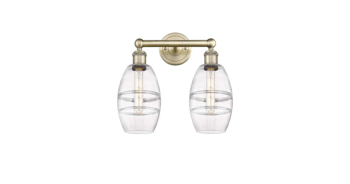 Innovations Lighting 616-2W-AB-G557-6CL Vaz 2 Light 15" Wide Vanity Light | Ferguson Home