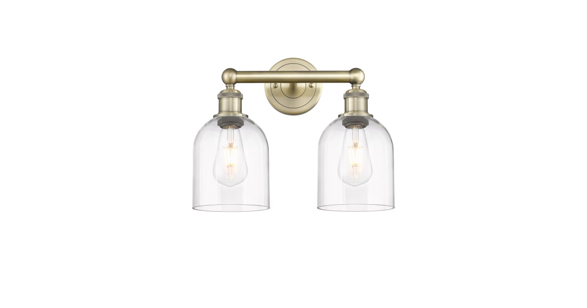 Innovations Lighting 616-2W-AB-G558-6CL Bella 2 Light 15" Wide Vanity Light | Ferguson Home