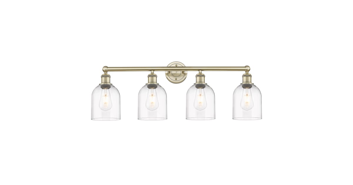 Innovations Lighting 616-4W-AB-G558-6CL Bella 4 Light 33" Wide Vanity Light | Ferguson Home