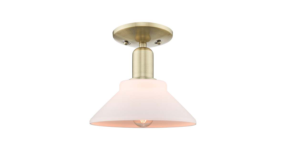 Innovations Lighting 716-1C-AB-G131 Orwell 9" Wide Semi-Flush Ceiling Fixture | Ferguson Home