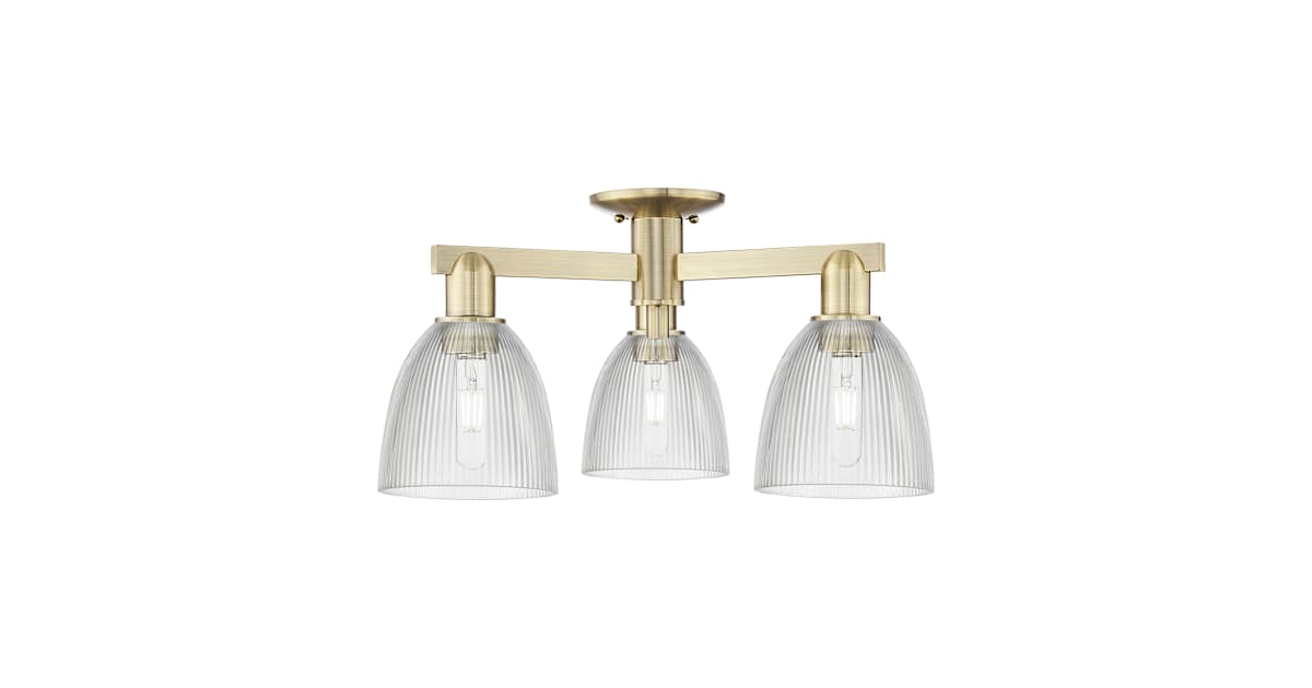 Innovations Lighting 716-3F-AB-G382 Castile 3 Light 24" Wide Semi-Flush ...