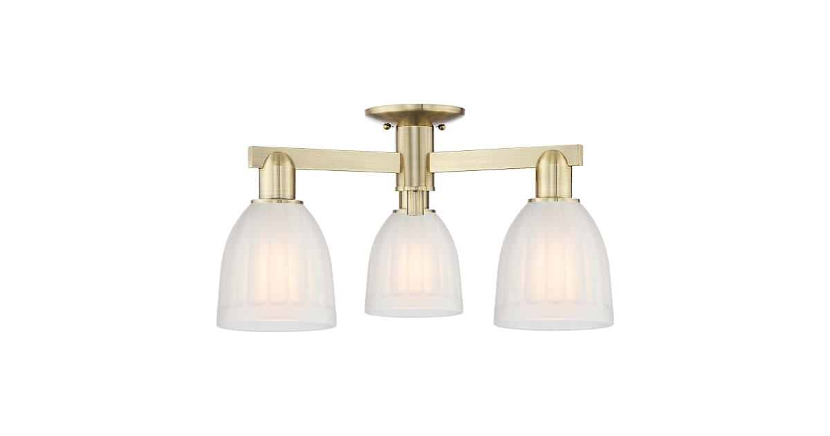Innovations Lighting 716-3F-AB-G441 Brookfield 3 Light 24" Wide Semi ...