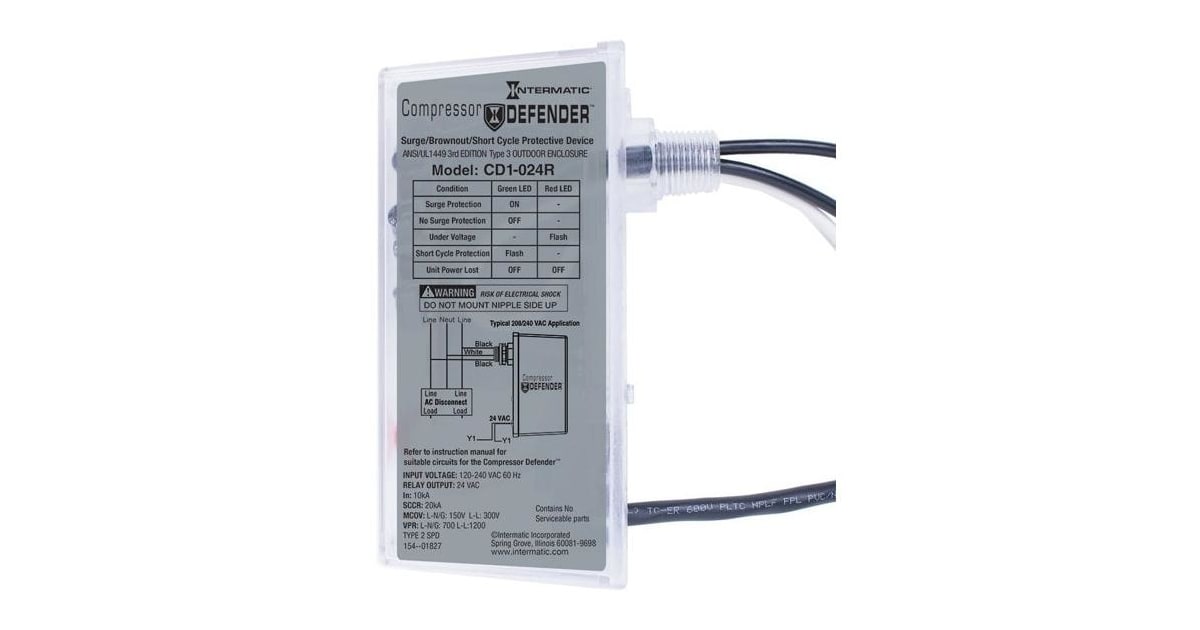 Intermatic CD1-024R All-In-One Compressor Defender Surge Protector with ...